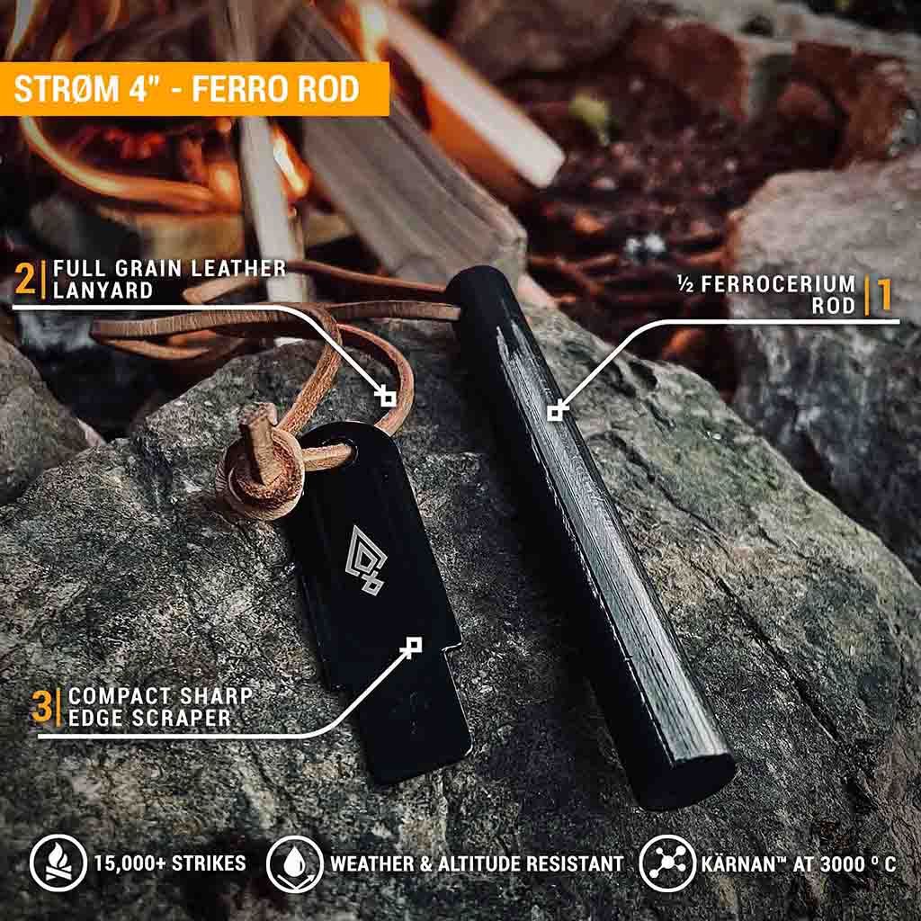 Strøm 4" Firesteel - Bushcraft Ferro Rod – Borderland Bushcraft